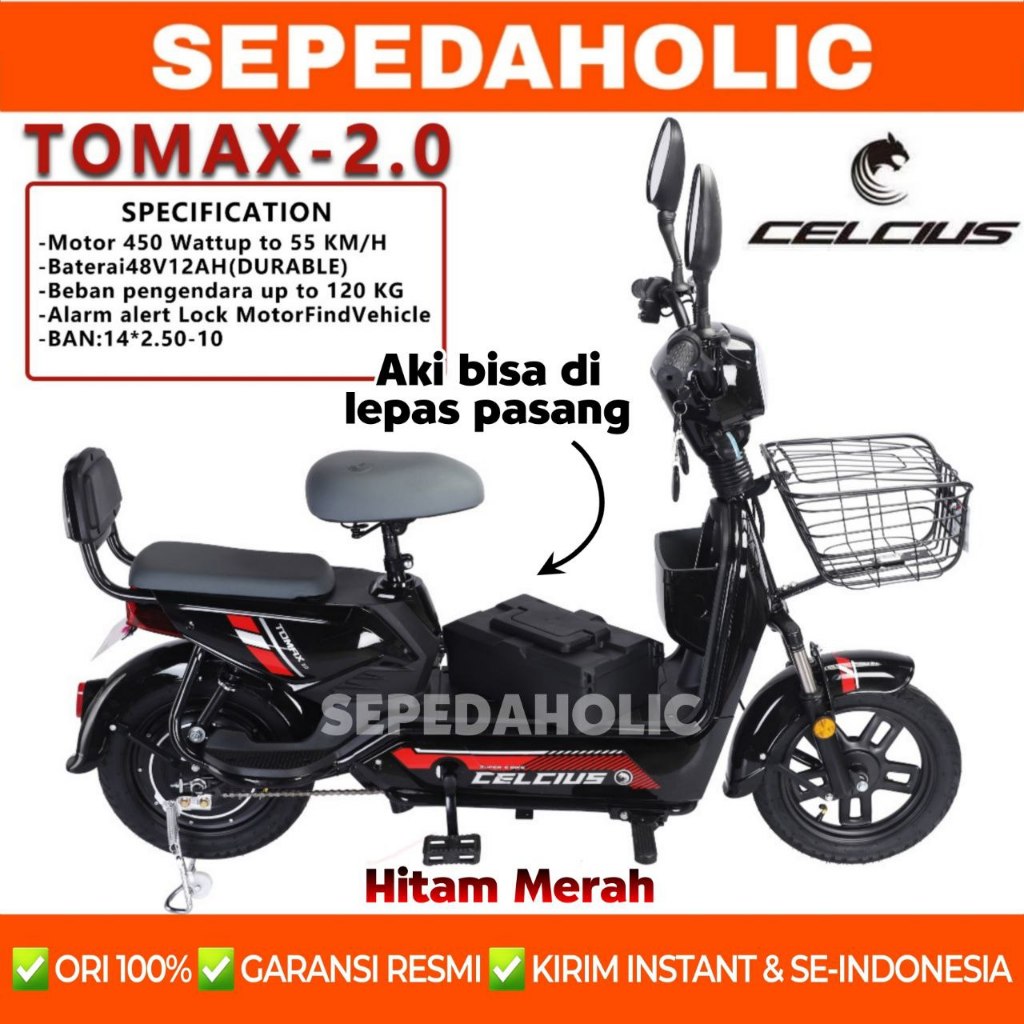 Jual Sepeda Listrik CELCIUS TOMAX 2.0 500 Watt 12 AH Electric E Bike ...