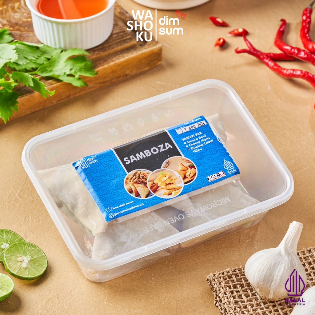 Jual SAMBOZA CHEESY SMOKED BEEF PAX (8 PCS) SAMBOSA KEJU DAGING ...