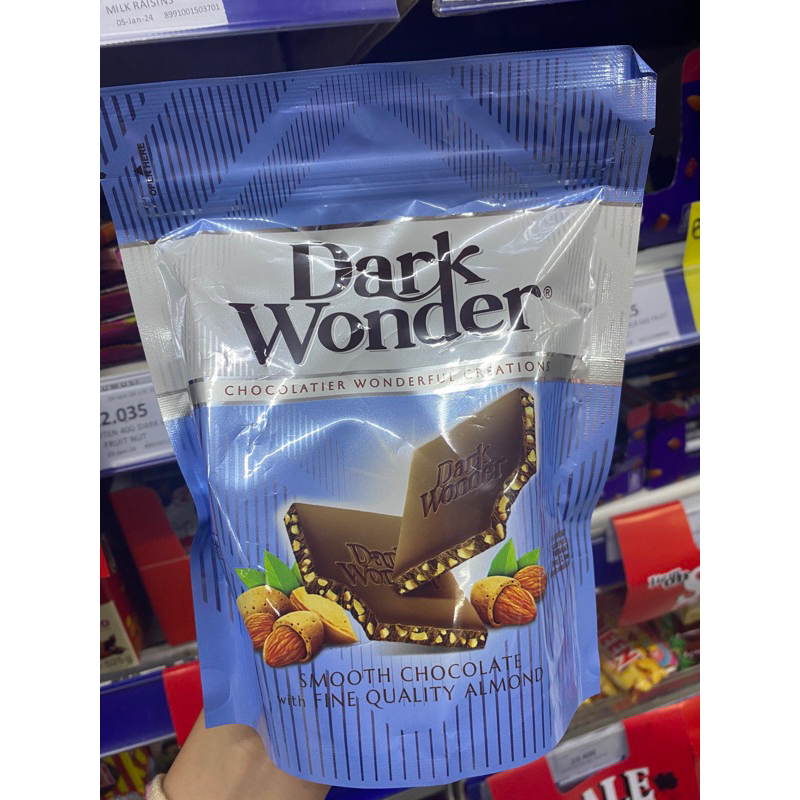 Jual Dark Wonder Fine Chocolate Almond 140 gr Premium Dark Chocolate ...