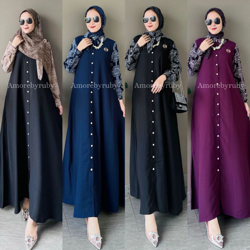 Jual ADM 01 DRESS AMORE BY RUBY ORI DRES ONE SET DRESS MUSLIM BAJU ...