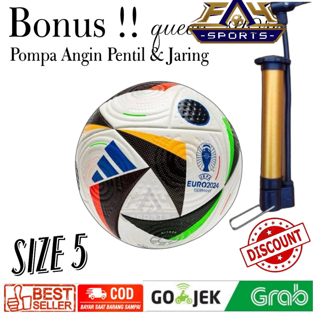 Jual Bola Sepak Bola Kaki Size 5 Murah Bonus Pompa Pentiil dan Jaring ...