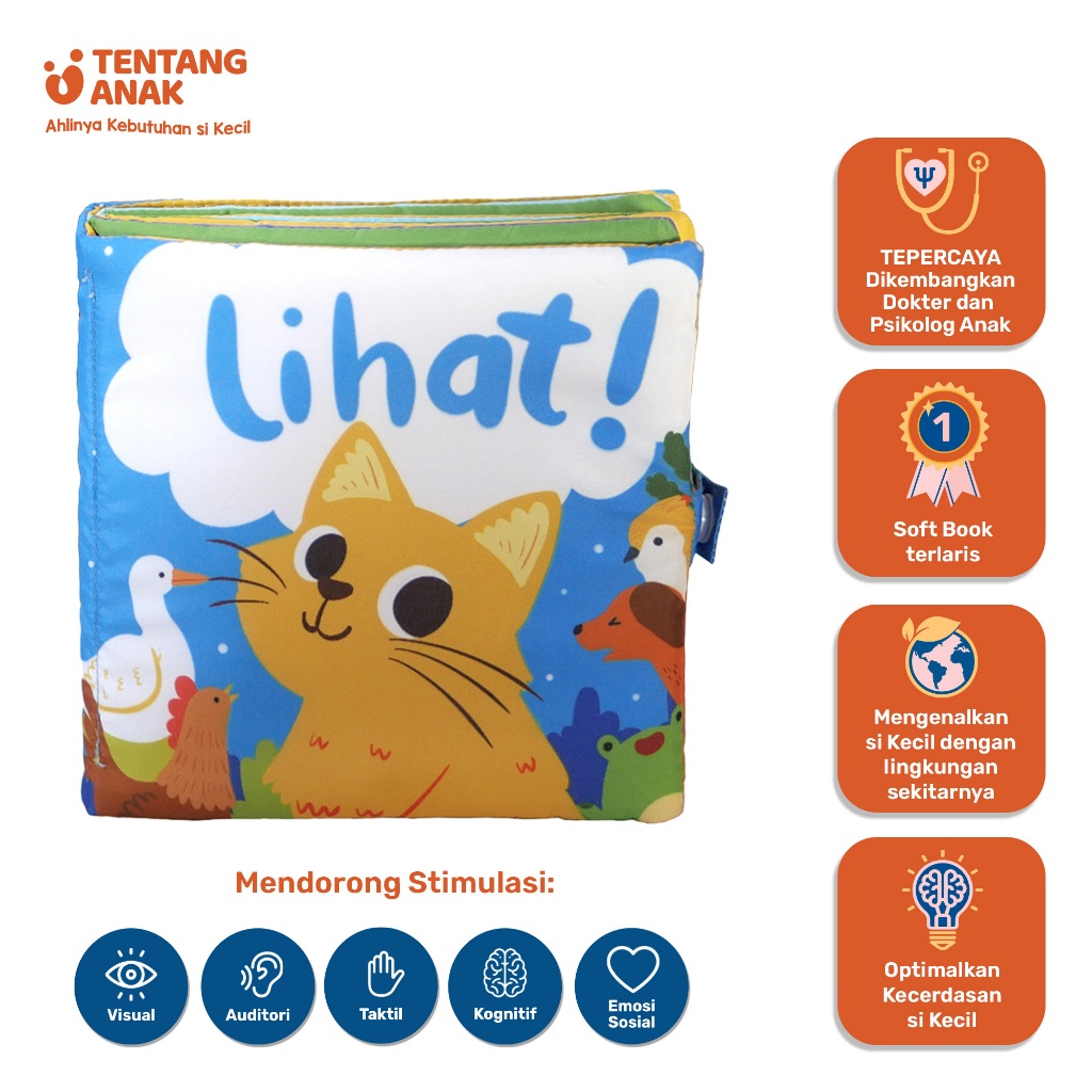 Jual Tentang Anak - Soft Book Lihat! l Buku Tummy Time l Buku Anak 0-6 ...