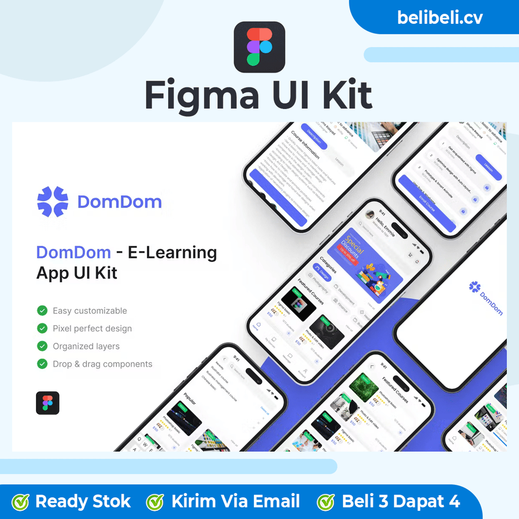Jual DomDom E Learning App UI - Premium Figma UI Kit | Shopee Indonesia