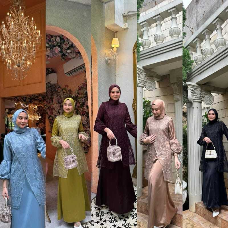 Jual FARAH DRES+ VEST BRUKAT BUSUI FRIENDLY DRESS KONDANGAN GAMIS BRUKAT TERBARU GAUN KONDANGAN ...