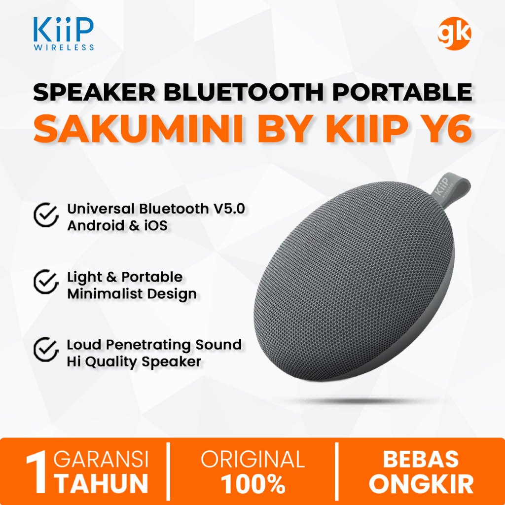 Jual Sakumini Y6 by KIIP Speaker Bluetooth Mini Portable Pocket Wireless Round Sound Original ...