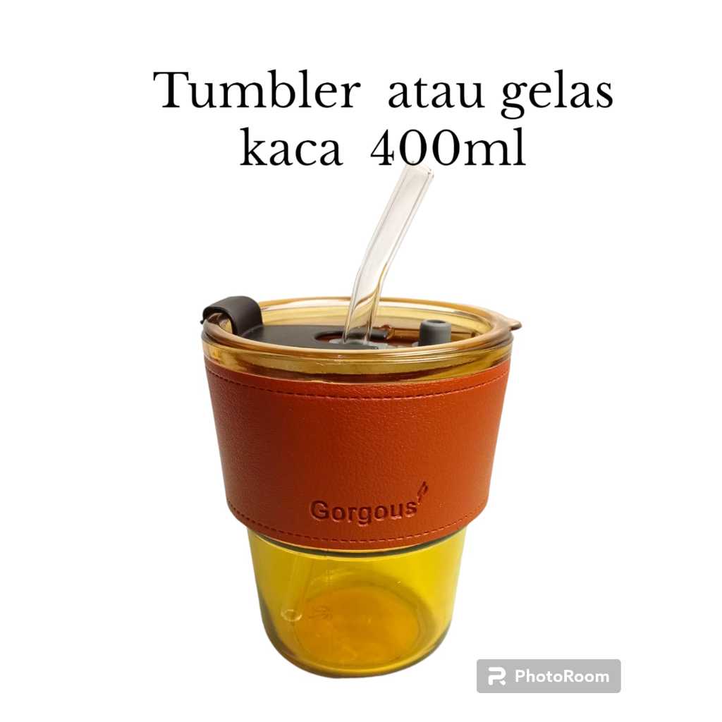 Jual Gelas Tumbler Slub Glass Dengan Box/Mug Kaca Dengan Sedotan Dan ...