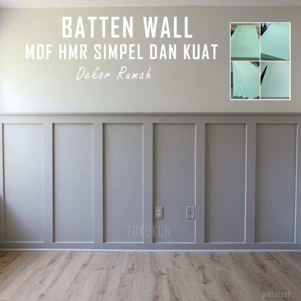 Jual Wall Batten Mdf Premium hmr Hijau list dekor rumah Batten Wall Mdf Hmr Hijau 4mm | Shopee ...