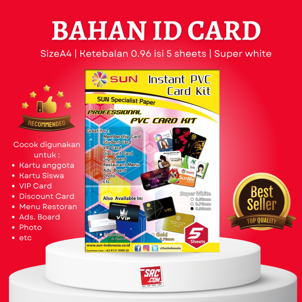 Jual Kertas PVC ID Card PREMIUM - SUN PVC ID Card Super White 0.96 5 ...
