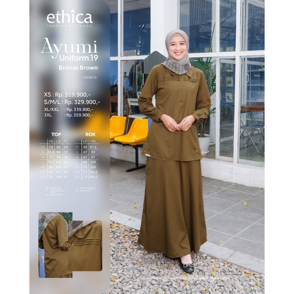 Jual AYUMI UNIFORM 19 BRONZE BROWN DRESS CODE, DAILY WEAR, SETELAN ...