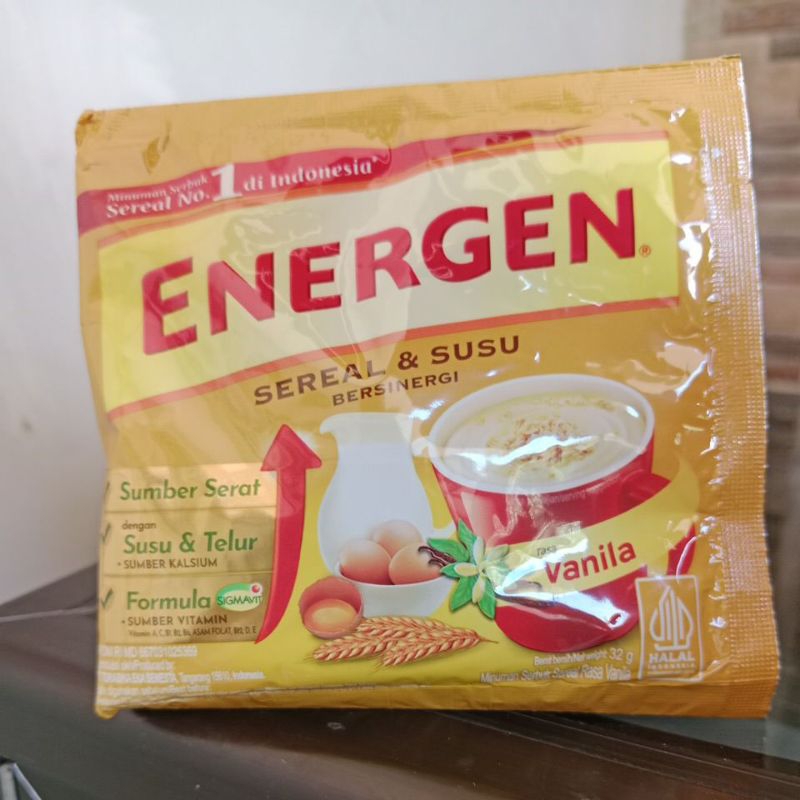 Jual ENERGEN sereal & susu rasa vanila sachet 32g | Shopee Indonesia