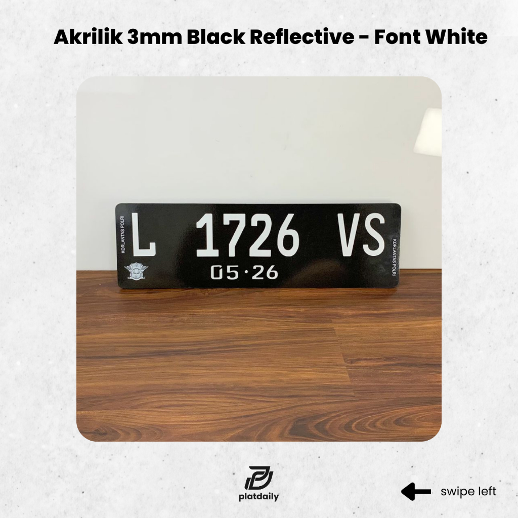Jual Plat Akrilik 3mm Hitam Reflektif - Font Putih By Platdaily ...