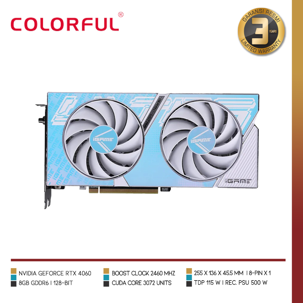 Jual COLORFUL iGame GeForce RTX 4060 Ultra W DUO OC 8GB-V | Shopee ...