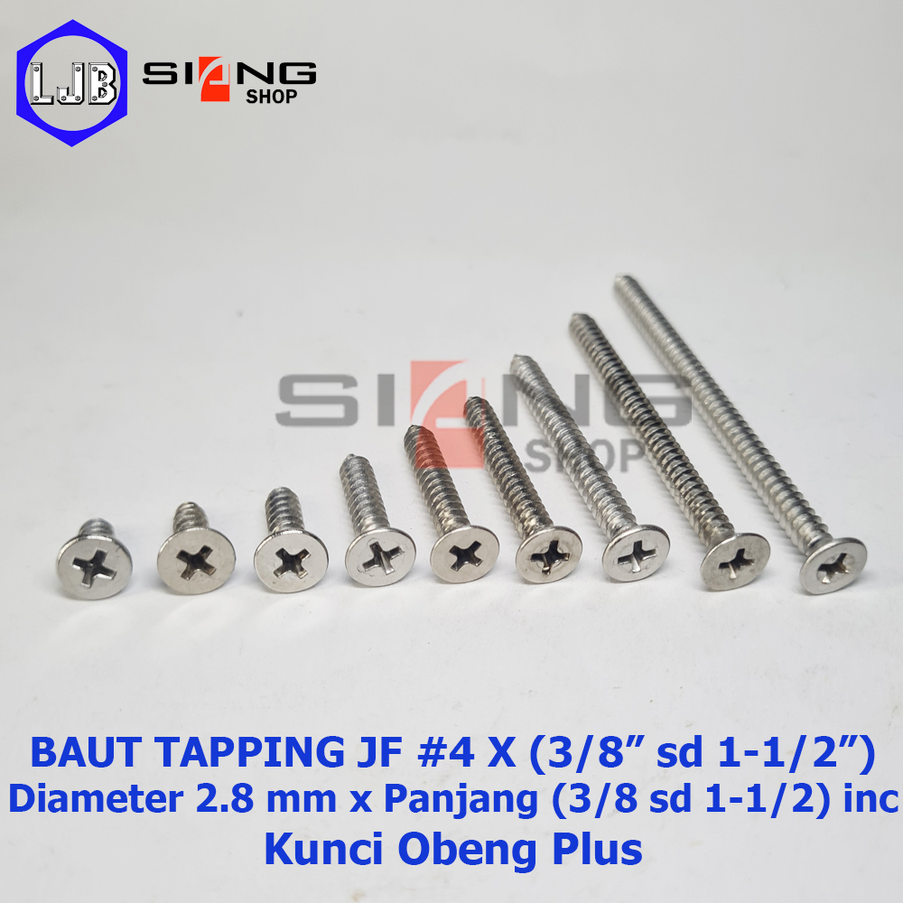 Jual Baut Stainless JF #4 Sekrup Tapping Screw | Shopee Indonesia