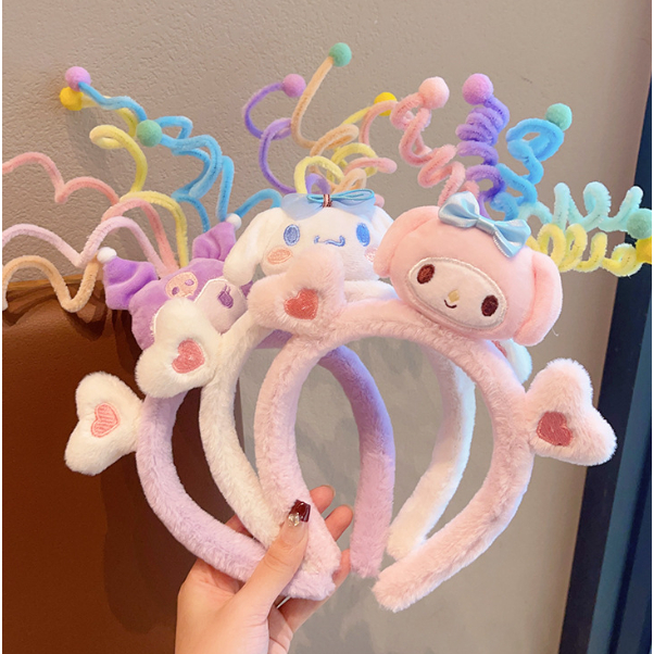 Jual Bando sanrio kuromi cinnamoroll melody spiral fur headband ...