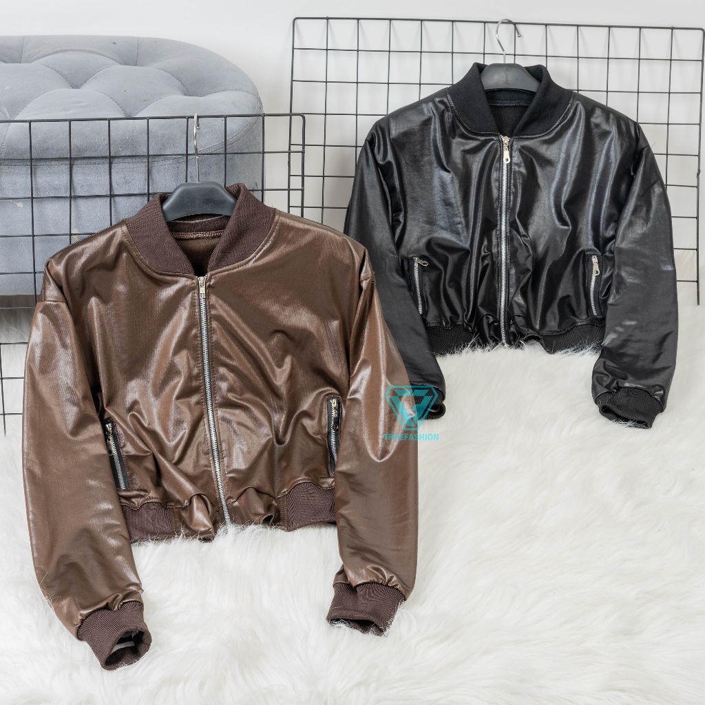Jual TF - CARISSA METALIC ZIPPER PREMIUM Jacket Crop Wanita Sexy Korean ...