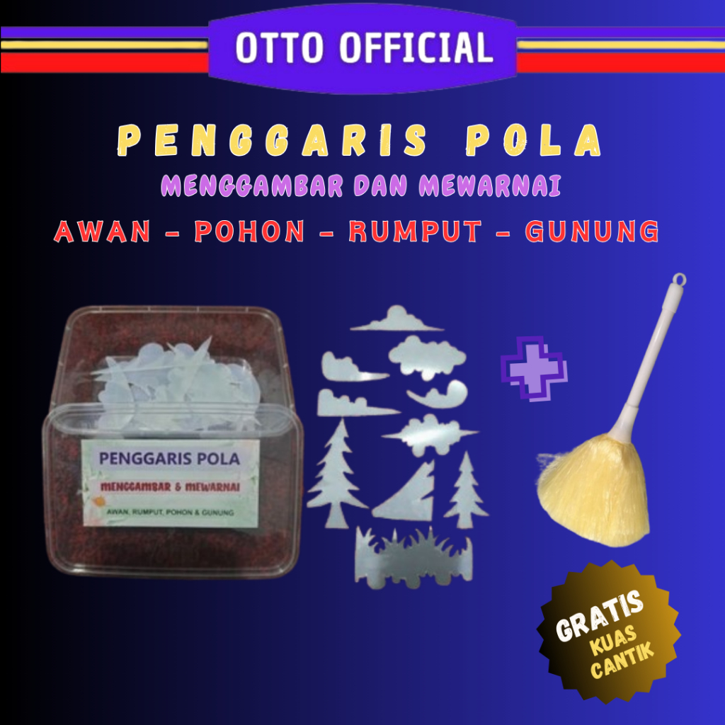 Jual Penggaris Pola Mewarnai 1 Set Isi 10 Pola Bonus Kuas Crayon ...