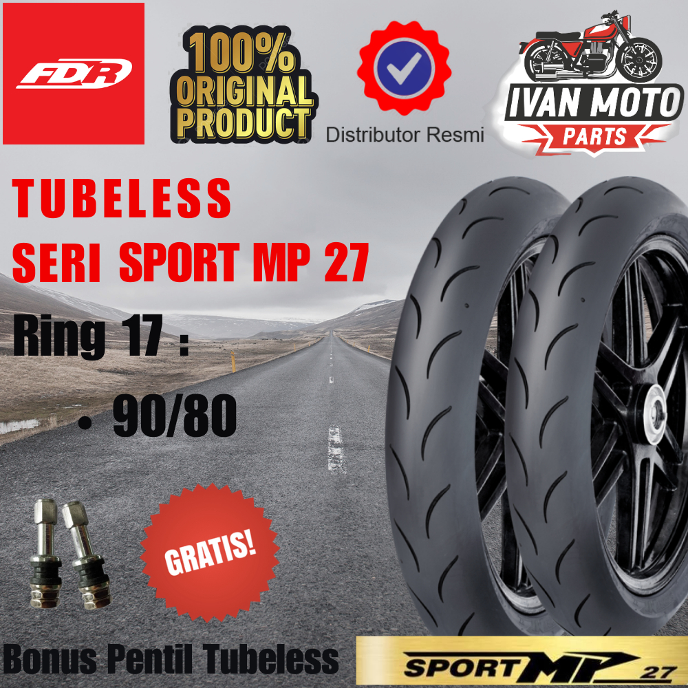 Jual Ban FDR Sport MP27 90/80 ring 17 FDR Tubeless tubles Sport Mp 27 ...