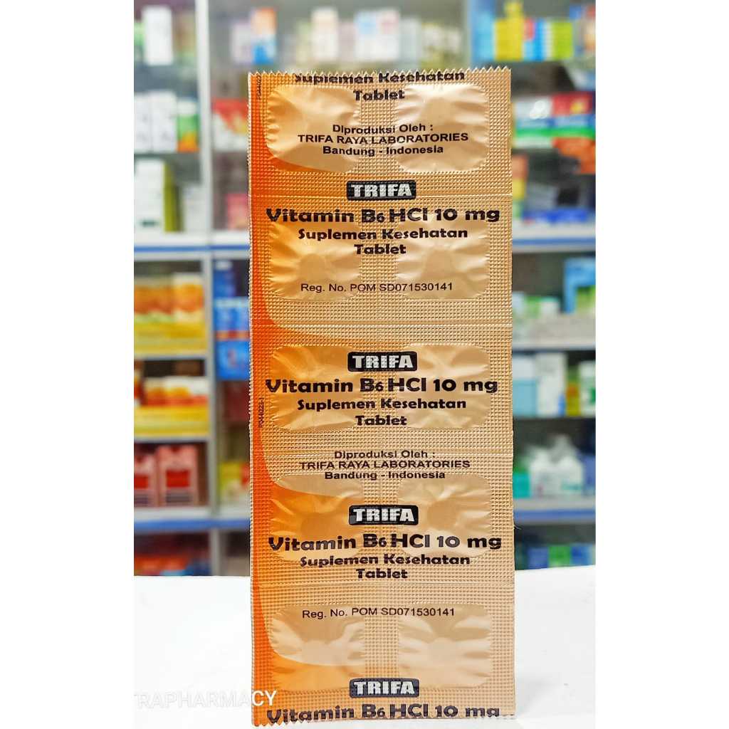 Jual Vitamin B6 HCl 10MG 𝐓𝐑𝐈𝐅𝐀 𝟏 𝐒𝐓𝐑𝐈𝐏 𝐈𝐒𝐈 𝟏𝟎 𝐓𝐀𝐁𝐋𝐄𝐓 - Menjaga Fungsi ...