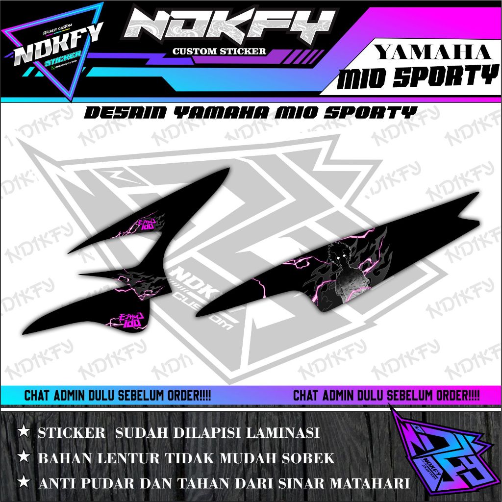 Jual STRIPING SIMPEL YAMAHA MIO SPORTY MOB PSYCHO 100 SUDAH DI CUTTING ...