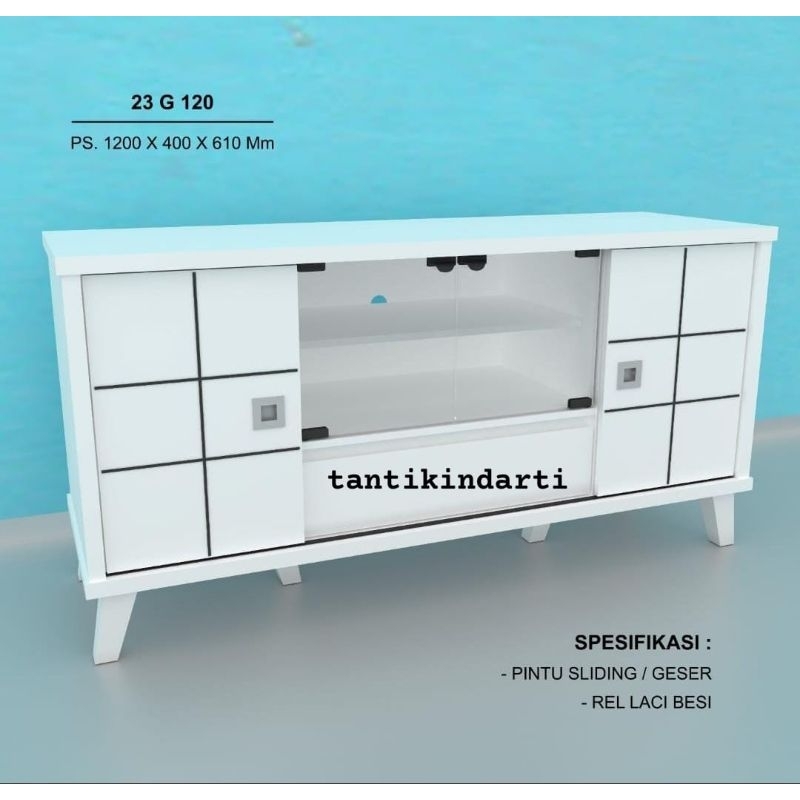 Jual BUFET/ MEJA TV PINTU SLIDING/ GESER, REL LACI BESI 23 G 120, 120cm ...