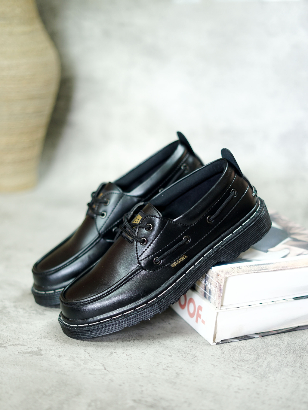 Jual ARJUNA Sepatu Docmart Low Boots Formal Pantofel Kerja Casual Hitam ...