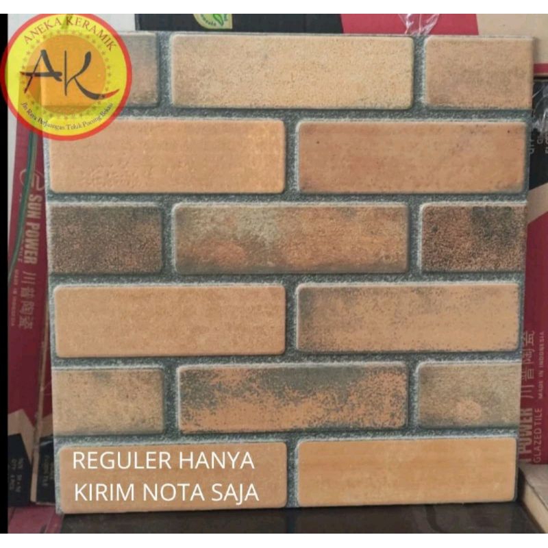 Jual Keramik Lantai Kasar Teras Garasi Dinding Matt Motif Timbul Bata ...