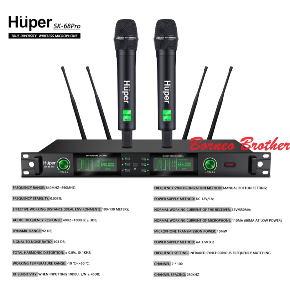 Jual Huper SK-68Pro SK 68 Pro SK68Pro Original Mic Wireless Handheld 2 Ch | Shopee Indonesia