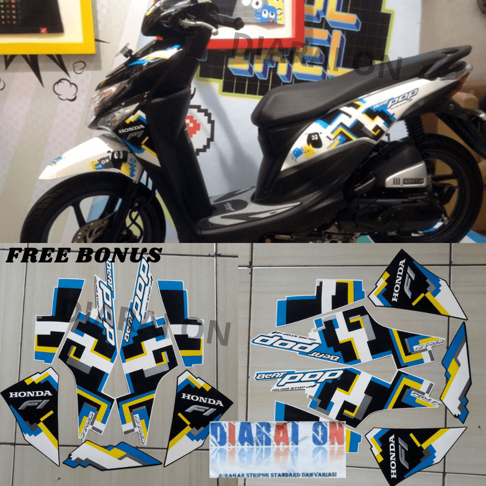 Jual Stiker Striping Honda Beat Pop 2016 2018 - Beat Pop Putih Murah ...