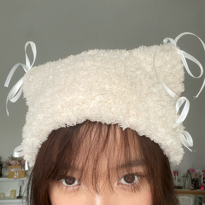 Jual Cat ear beanie | beanie hat | crochet | topi rajut kucing | sakura ...