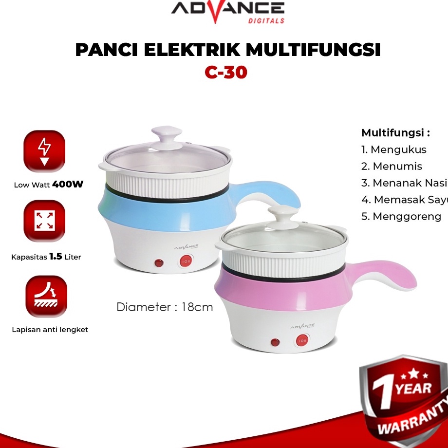 Jual Advance C18 Panci Listrik Multifungsi Serbaguna Low Watt Kukusan ...