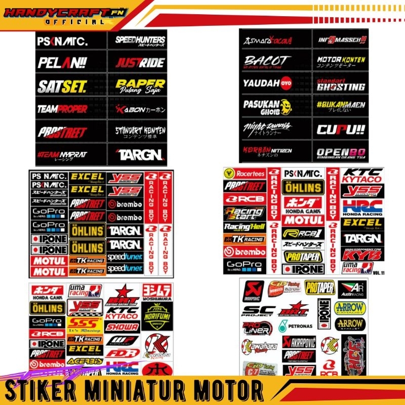 Jual Stiker Miniatur Motor Diecast Paket Stiker Mini Motor 6 Pcs ...