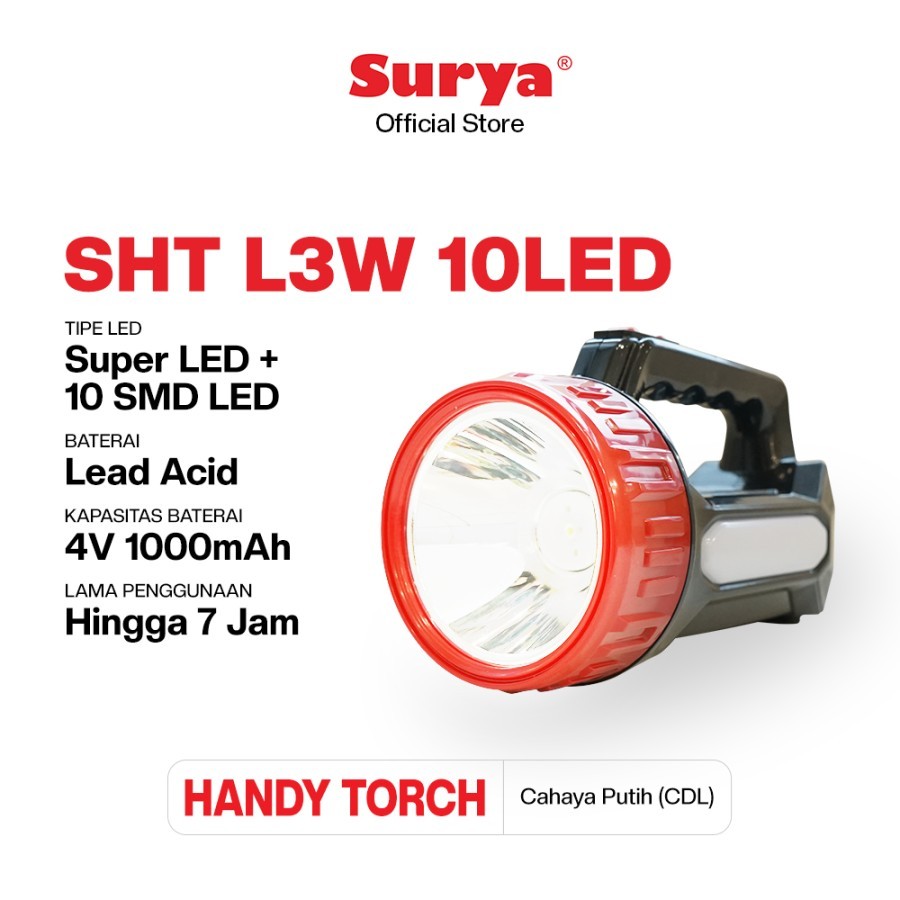 Jual Surya Senter Led Super Terang 2 in 1 LED 3 Watt + Light LED 10SMD ...