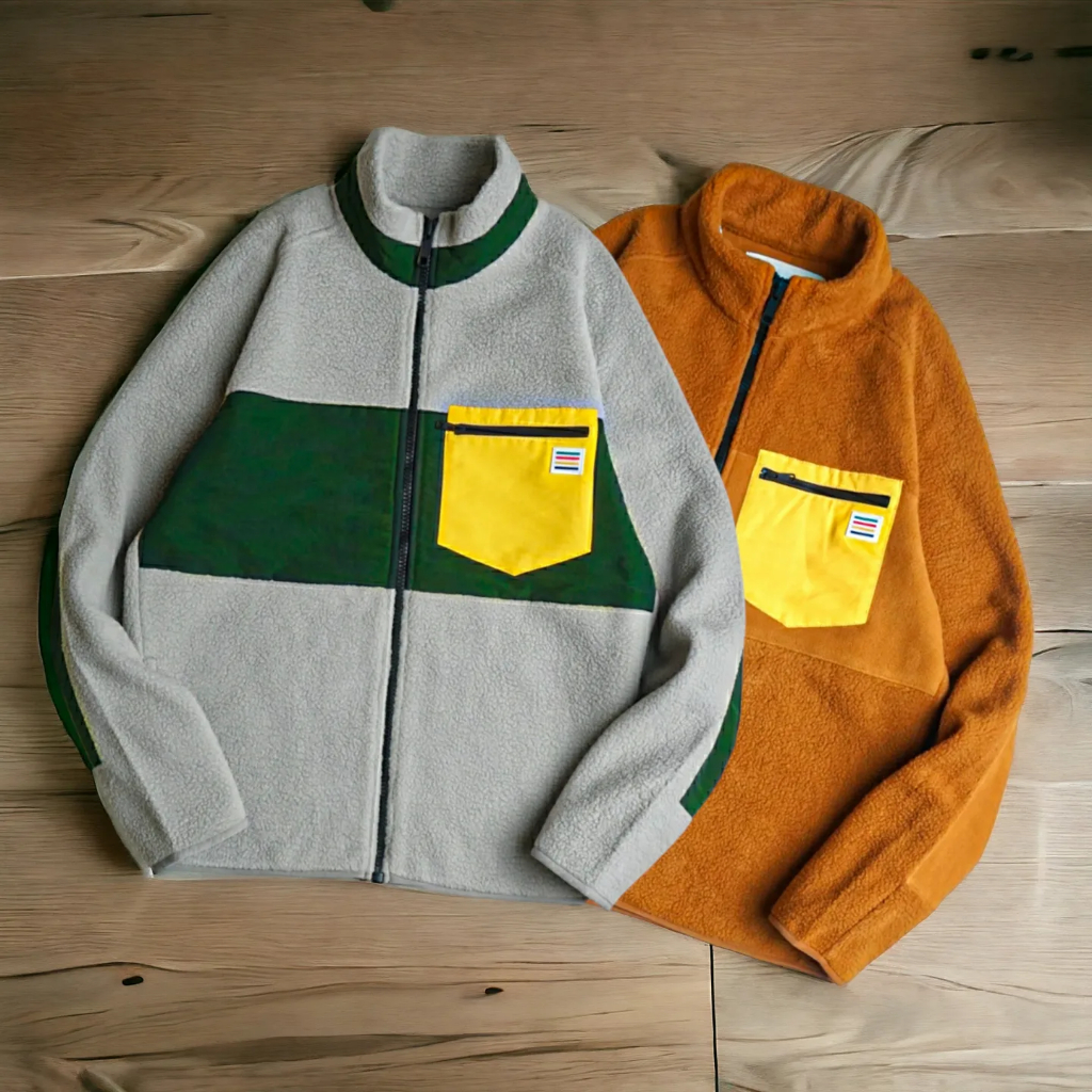 Jual Hbc stripes faux sherling polar fleece jaket | Shopee Indonesia