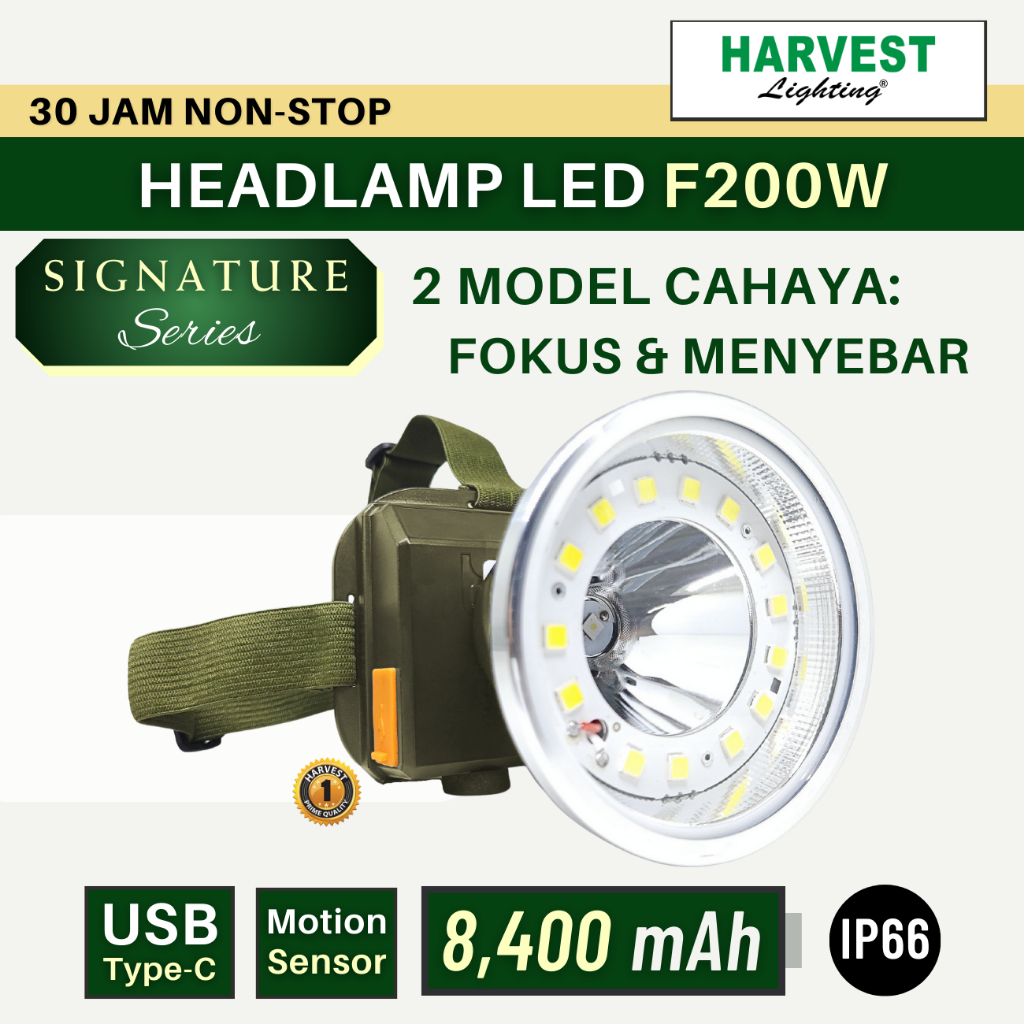 Jual HARVEST LIGHTING Headlamp F200W SIGN 2in1 - Signature Senter ...