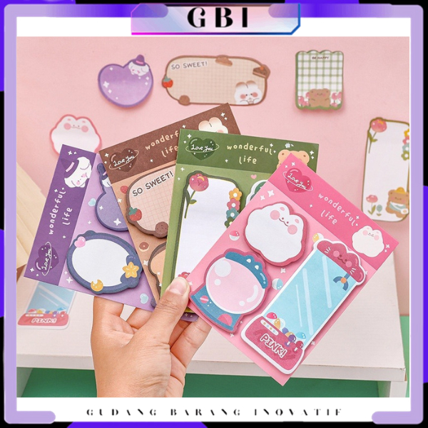 Jual GBI - Penanda Buku Memo Stick Stationery Memo Pad Convenience Cute ...