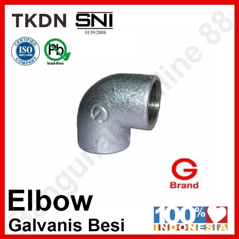 Jual Elbow Besi Galvanis 2” inch G Brand Knie Besi 90 deg | Shopee ...