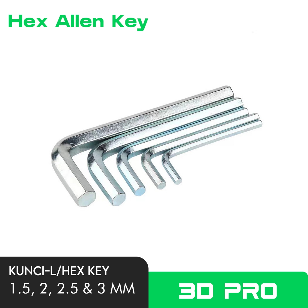 Jual Kunci L 1.5mm 2mm 2.5mm 3mm 4mm 5mm 6mm 8mm Hex Allen Key Hexagon ...