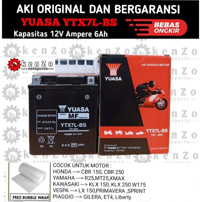 Jual AKI MOTOR YTX7L-BS ACCU MOTOR VESPA LX 150 PRIMAVERA LIBERTY GTS 6Ah | Shopee Indonesia