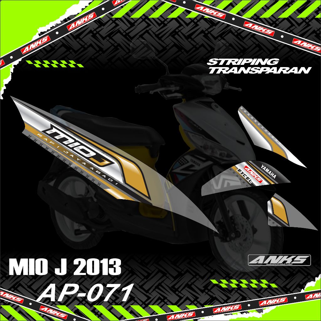 Jual AP-071 Striping Stiker Transparan Yamaha Mio J 2013 Desain tema ...
