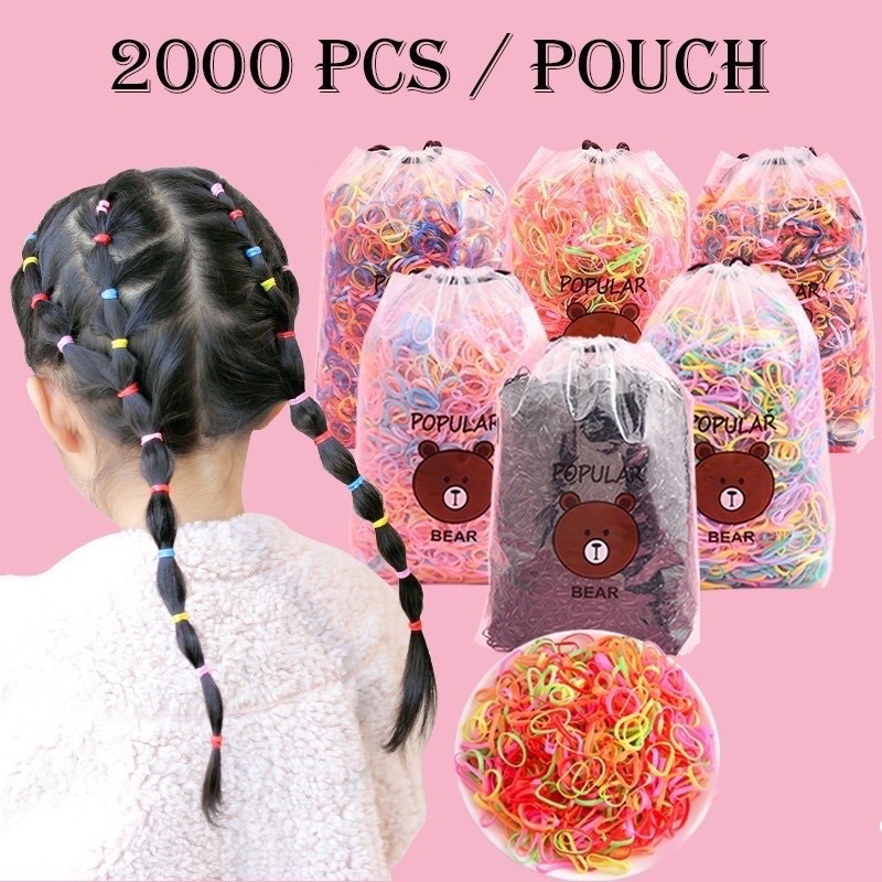 Jual 2000PCS Karet Ikat Rambut Warna Warni Karet Rambut Jepang isi ...
