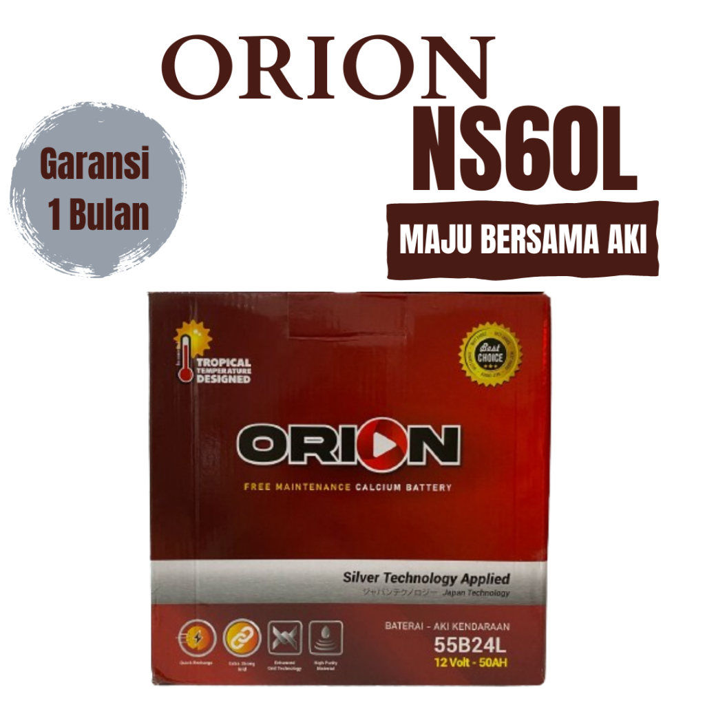 Jual Aki Mobil Toyota Corolla Twin Cam ORION NS60L Aki Kering 12V 50Ah | Shopee Indonesia