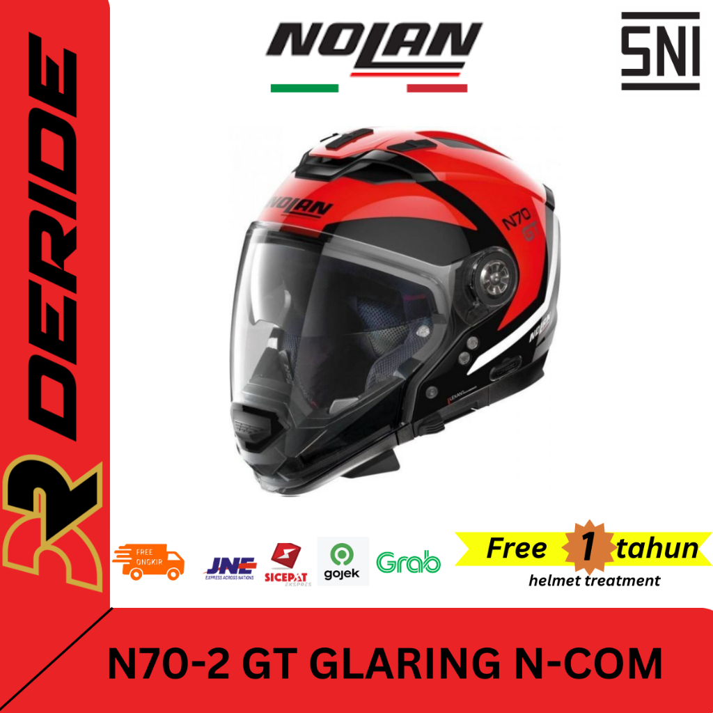 Jual HELM NOLAN N70-2 GT GLARING N-COM 047 MODULAR CROSS OVER SNI | Shopee Indonesia