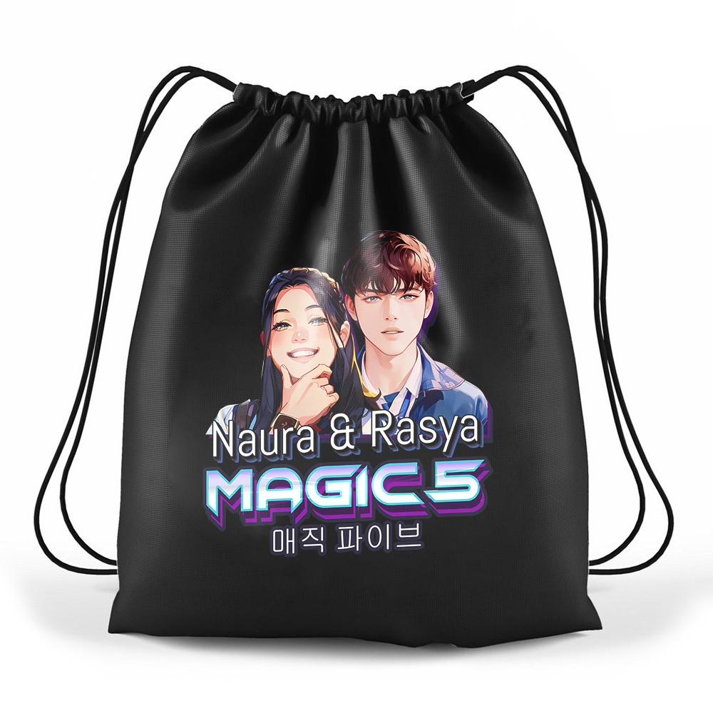 Jual Bappier Tas Serut Naura and Rasya Magic 5 Five Anime Manwa Korea ...