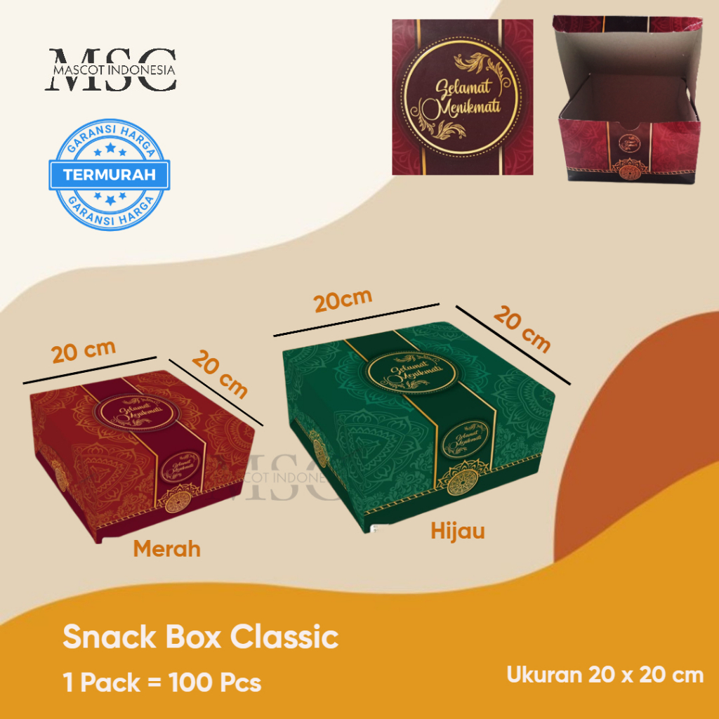Jual Dus Katering | Dus Nasi | Dus Snack | Snack Box Classic cap Olin ...