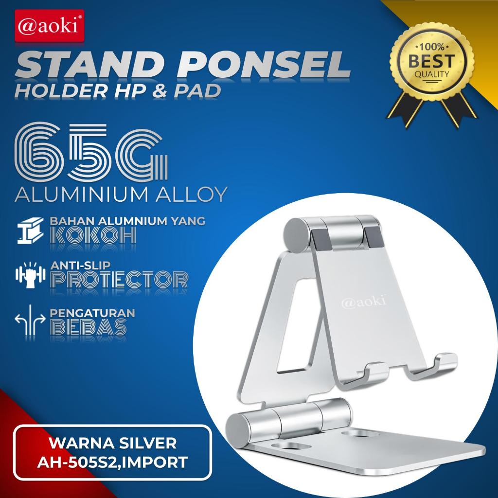 Jual AOKI Stand Ponsel Aluminium yang Dapat Disesuaikan - Hp stand ...