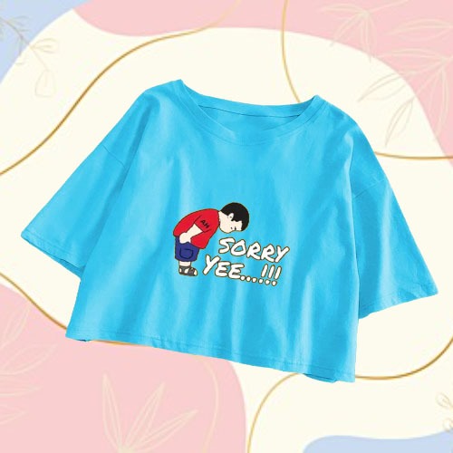 Jual CROP TOP SORRY YEE / KAOS SORRY YE / KAOS GEMOY PRABOWO | Shopee ...