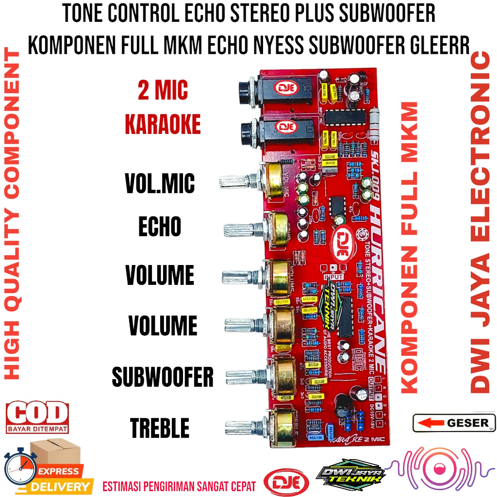 Jual Tone Control Echo Stereo Plus Subwoofer Komponen Full MKM Echo ...