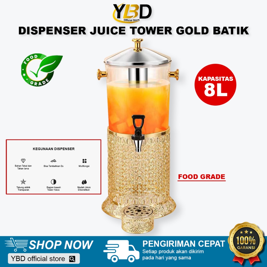 Jual Dispenser Jus Tower Gold Batik kapasitas 8L / Dispenser jus ...