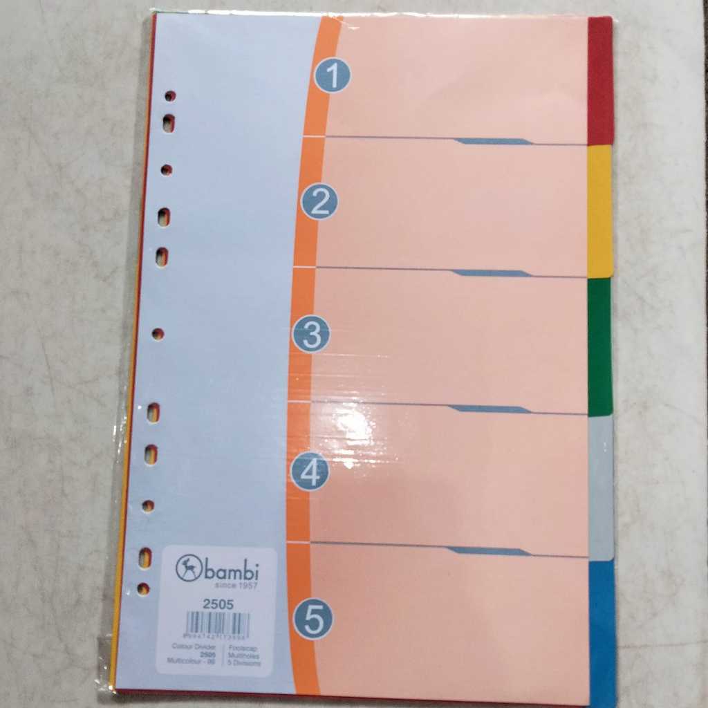 Jual Pembatas Divider Folio 5 Warna Bambi 2505 | Shopee Indonesia