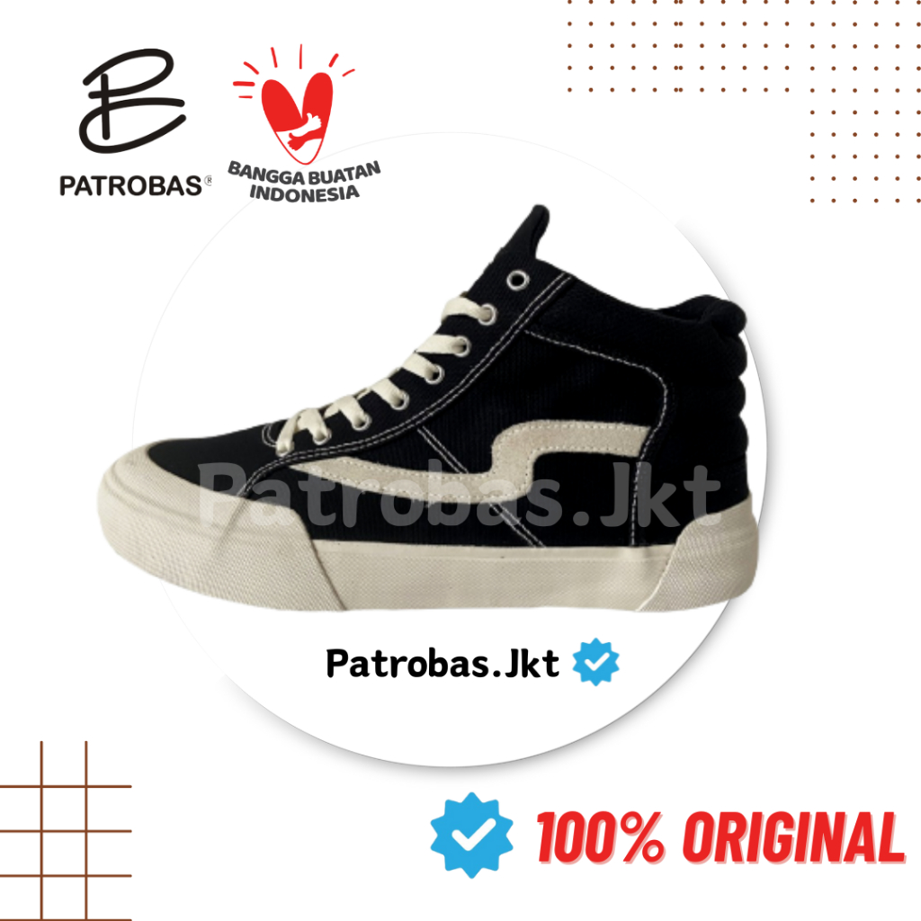 Jual Sepatu Patrobas Cloud High Black White Original | Sneakers Casual ...
